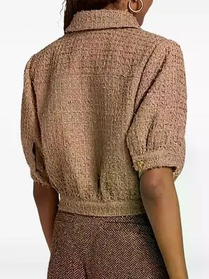 L'Agence Tweed Cropped Jacket - Brown