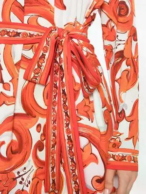 Dolce & Gabbana Baroque Print Belted Mini Dress