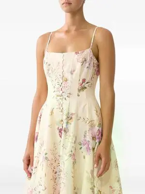 Camilla Adorned In Aranjuez Floral-print Corset Maxi Dress - Pink
