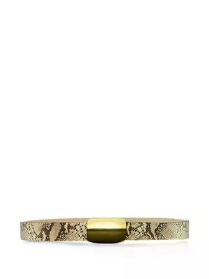 L'Agence Milou Snake-effect Leather Belt - Neutrals