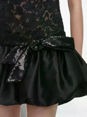 SELF-PORTRAIT Lace Bubble Hem Mini Dress