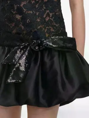 SELF-PORTRAIT Lace Bubble Hem Mini Dress