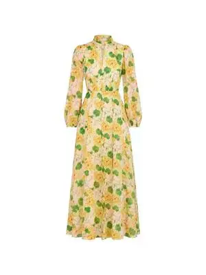 Saloni Jaclyn Floral-print Maxi Dress - Yellow