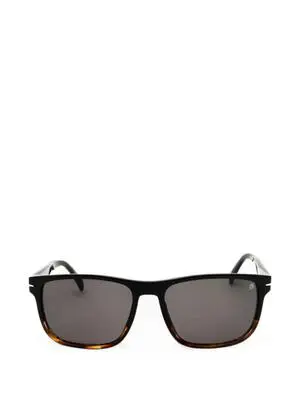 DB EYEWEAR BY DAVID BECKHAM Rectangle-frame Horn Sunglasses - Black