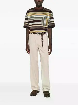 LES DEUX Pleated Straight-leg Trousers In Sand Beige