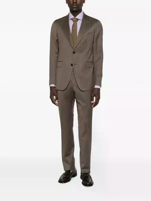 Tagliatore Peak-lapels Wool Suit - Brown