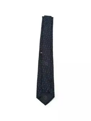 Giorgio Armani Polka-dot Diagonal-stripe Tie - Blue