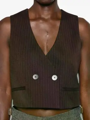 Sandro Pinstripe-pattern Cropped Top