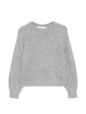 EMERSON RENALDI Ribbed Knit Raglan Sleeve Sweater - Grey