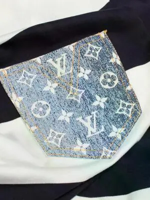 LOUIS VUITTON 2010s Monogram Front-pocket Striped Dress