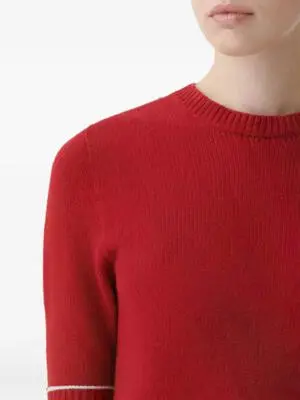 Fabiana Filippi Contrast Trim Fine Knit Sweater