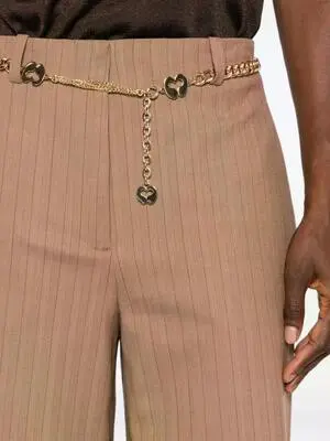 Maje Pinstripe-pattern Chain-belt Shorts