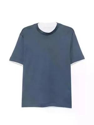 Eleventy Layered-effect Short-sleeve T-shirt - Blue