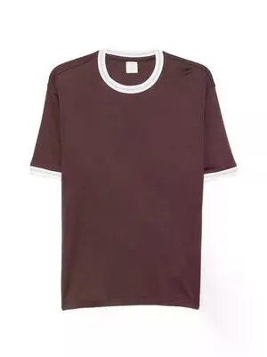 Eleventy Contrast-trim T-shirt - Red