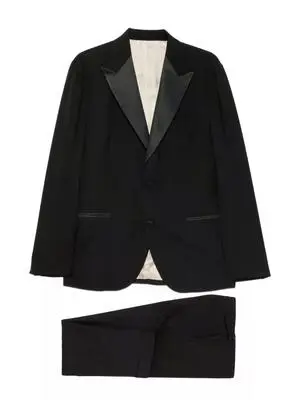 Eleventy Peak-lapel Single-breasted Suit - Black
