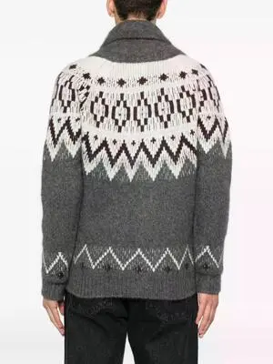 Eleventy Fair Isle Shawl-collar Cardigan