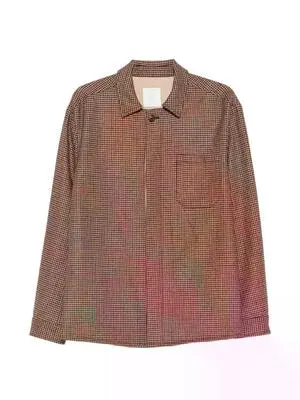 Eleventy Houndstooth-pattern Shirt Jacket - Brown