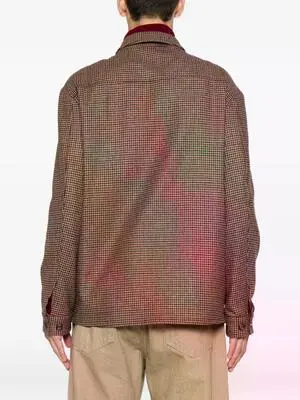 Eleventy Houndstooth-pattern Shirt Jacket