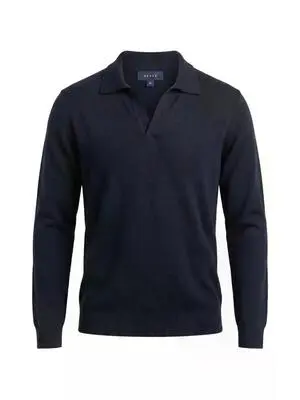 Sease Open-collar Wool Sweater - Blue