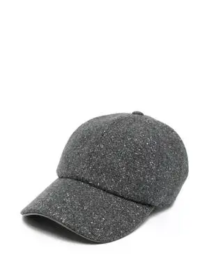 Eleventy Flecked-knit Baseball Cap - Grey