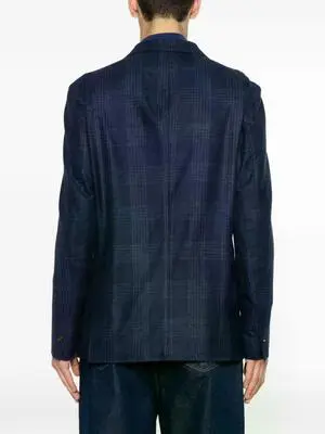 Eleventy Check-pattern Single-breasted Jacket