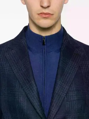 Eleventy Check-pattern Single-breasted Jacket