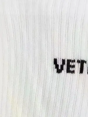 Vetements Logo-intarsia Ribbed-knit Socks