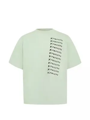 PLEASURES Logo-print Slip-pocket T-shirt - Green