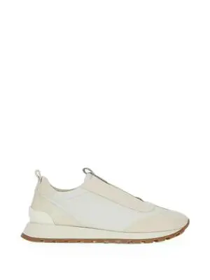 Brunello Cucinelli Suede-panelled Sneakers - White