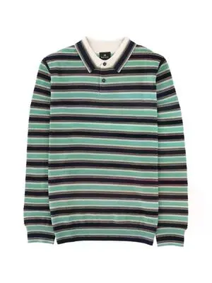 Paul Smith Striped Merino-wool Polo Shirt - Green