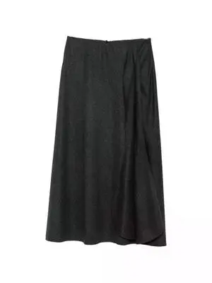Giorgio Armani Asymmetric Draped Midi Skirt - Grey
