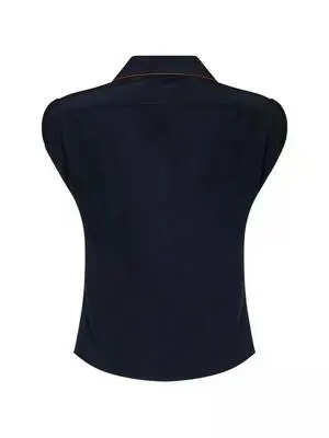 Max Mara Piping-detail Silk Shirt