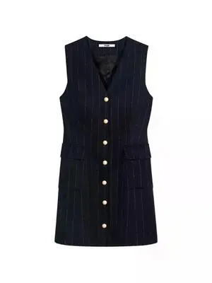 Maje Sleeveless Tailored Lurex Dress - Blue