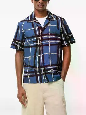 Burberry Relaxed Fit Knot Check Cotton Shirt - Blue