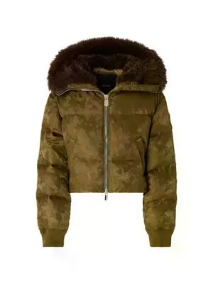 Pinko Camouflage-pattern Puffer Jacket - Green