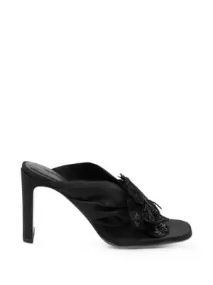 ROTATE BY BIRGER CHRISTENSEN Satin Embellished Floral High Heel Sandals