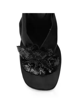ROTATE BY BIRGER CHRISTENSEN Satin Embellished Floral High Heel Sandals
