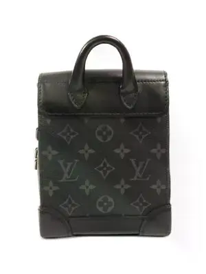 LOUIS VUITTON Nano Steamer Monogram Eclipse Shoulder Bag - Black