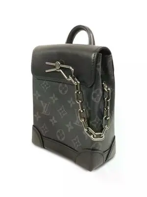 LOUIS VUITTON Nano Steamer Monogram Eclipse Shoulder Bag - Black