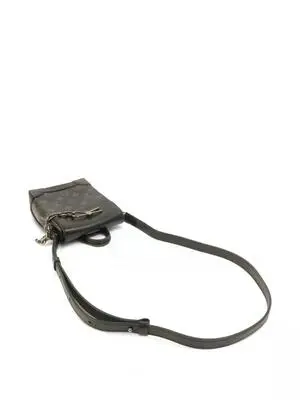 LOUIS VUITTON Nano Steamer Monogram Eclipse Shoulder Bag - Black