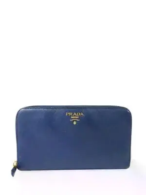 Prada Saffiano Leather Wallet - Blue