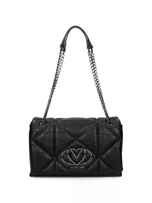 Moschino Logo-appliqué Shoulder Bag - Black