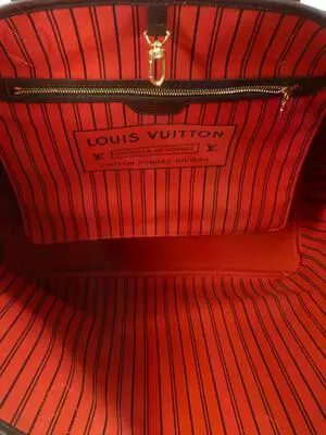 LOUIS VUITTON Damier Canvas Neverfull Gm Tote Bag - Brown