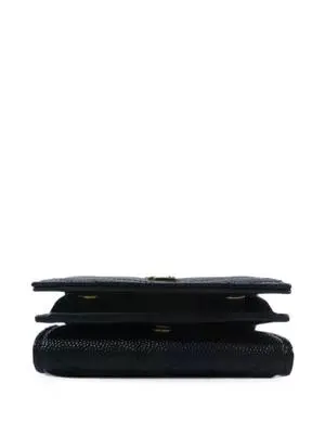 Saint Laurent Cassandre Quilted Wallet - Black