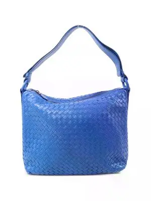 Bottega Veneta Intrecciato Leather Shoulder Bag - Blue