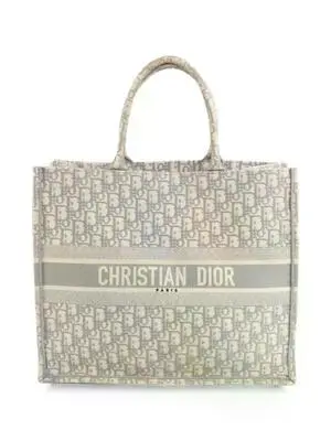 Dior Large Book Tote Oblique Tote Bag - Grey