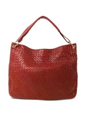 Bottega Veneta Bottega Veneta Red Leather Intrecciato Shoulder Bag Red