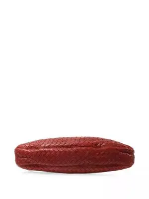 Bottega Veneta Leather Intrecciato Shoulder Bag - Red