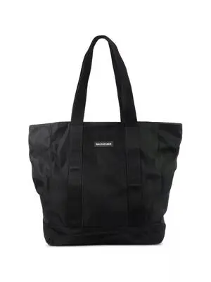 Balenciaga Logo Patch Tote Bag - Black