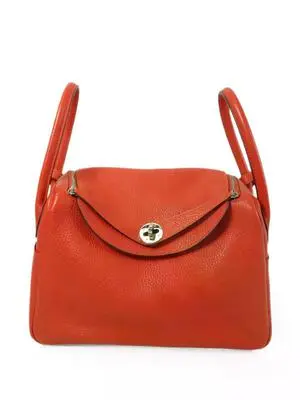 Hermès 26 Lindy Leather Tote Bag - Red